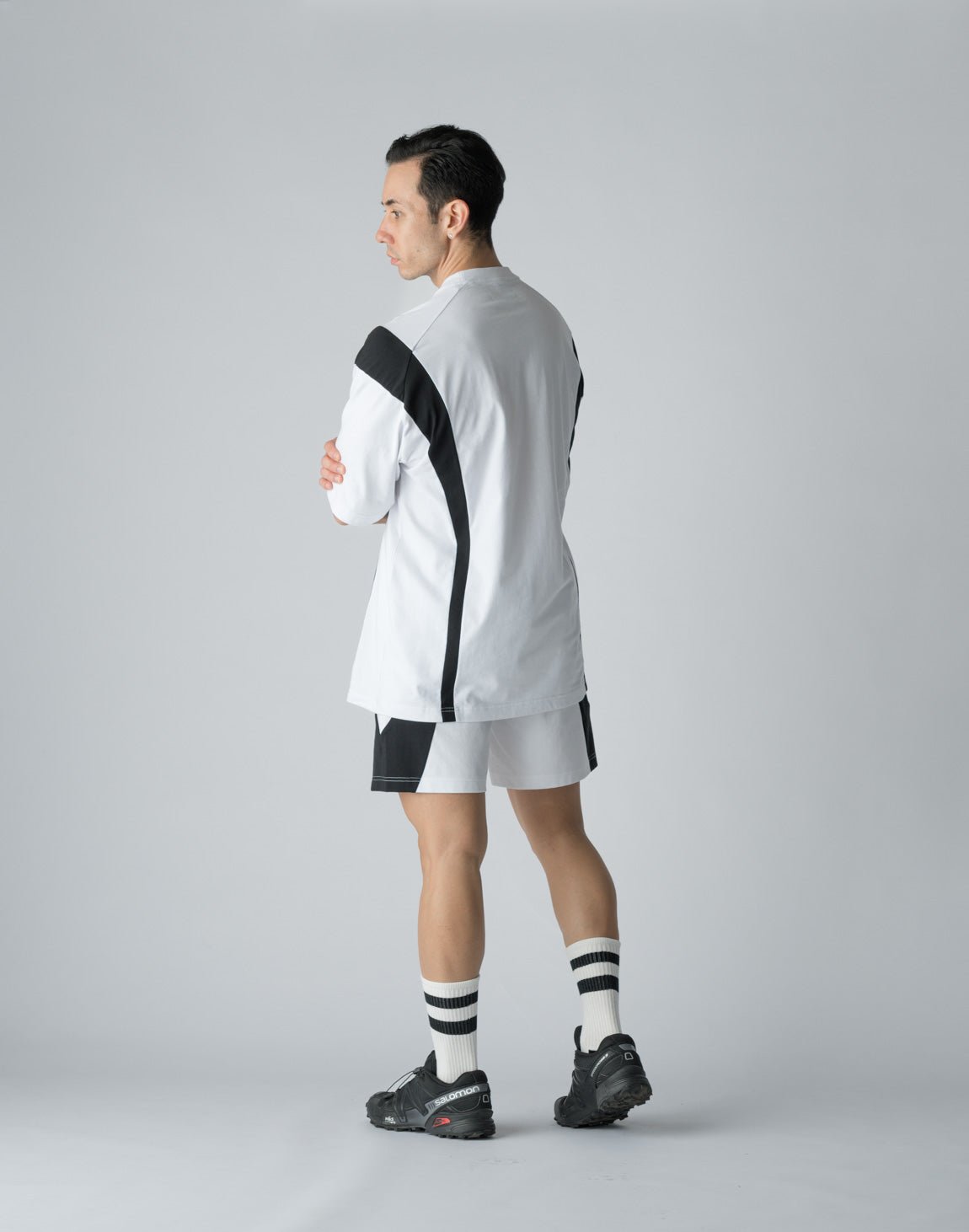 CRONOS 兩側拼接T恤 (白) – AROAK 機能健身服飾 | 專為健人打造