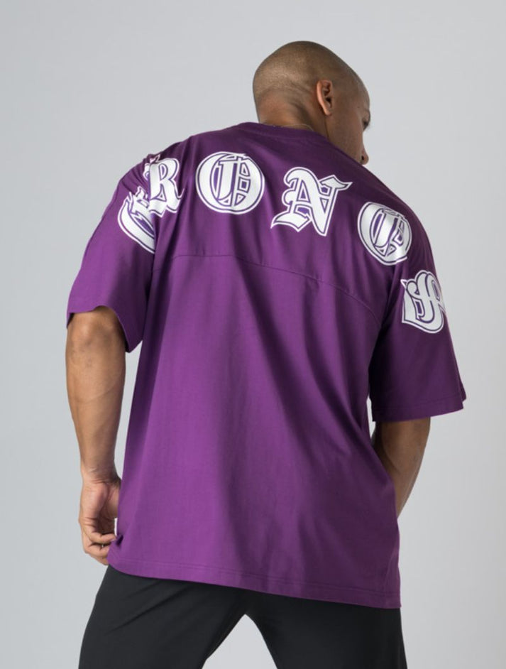 CRONOS 黑色字母蝙蝠袖T恤 (紫) – AROAK 機能健身服飾 | 專為健人打造