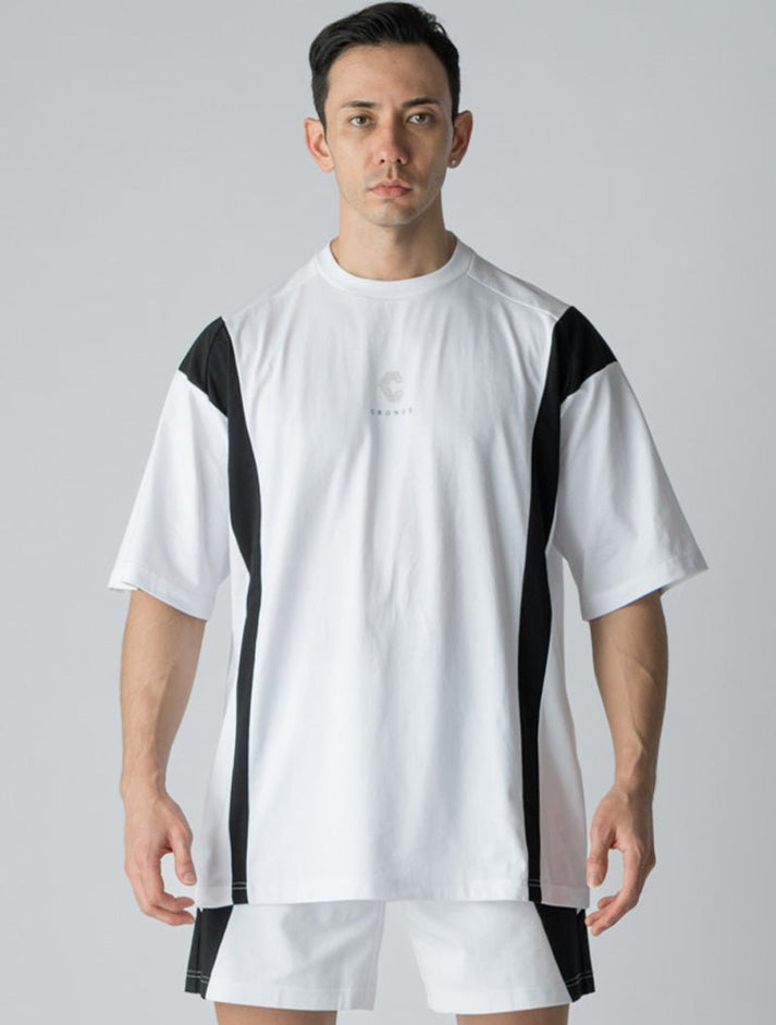 CRONOS 兩側拼接T恤 (白) – AROAK 機能健身服飾 | 專為健人打造