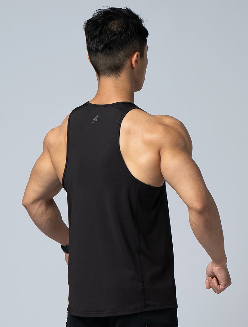 FlexSmooth™剪接尼龍訓練健身背心 (黑) – AROAK 機能健身服飾 | 專為健人打造