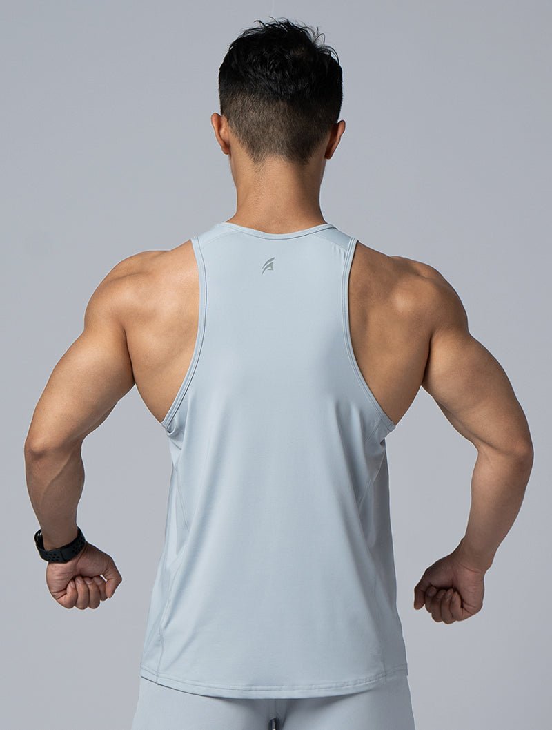 FlexSmooth™剪接尼龍訓練健身背心 (淺灰) – AROAK 機能健身服飾 | 專為健人打造